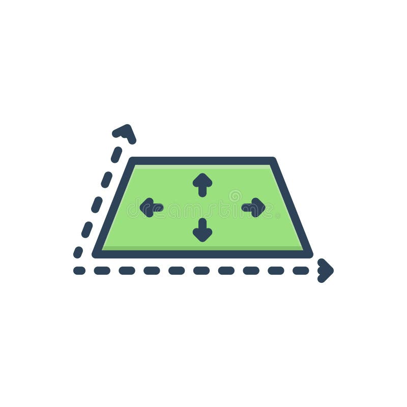 Color Illustration Icon for Surface, Dimension and Width Stock ...