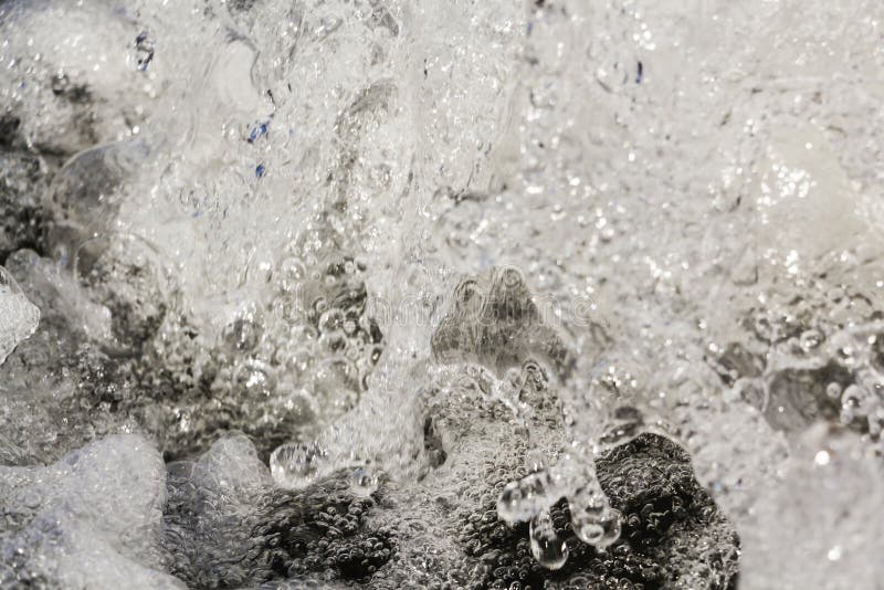 Boiling Surface of Water Under the Influence of Strong Wind. Splashes ...