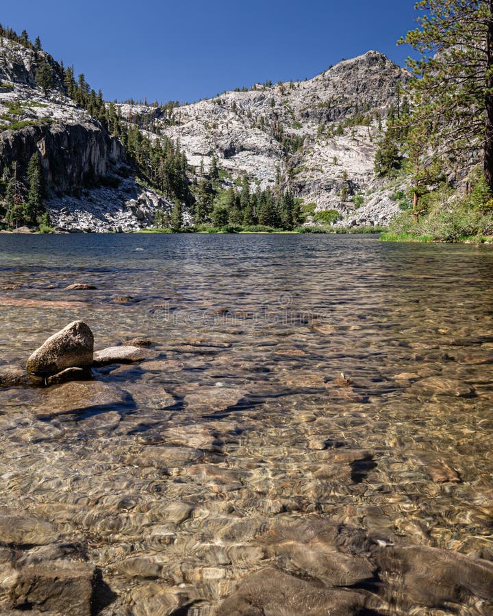 Surface of a Lake Water with Stones Surrounded by Rocky Hills Stock ...