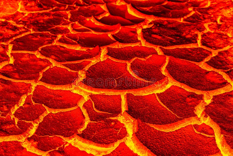 The Surface of the Lava, the Red Crack Stage for Background Stock Photo ...