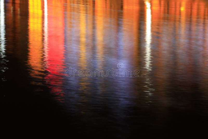 Surface Light Reflection at Night Stock Image - Image of texture ...