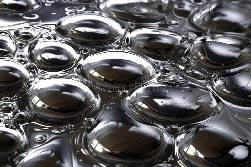 Surface of Liquid Mercury Created with Generative AI Technology Stock ...