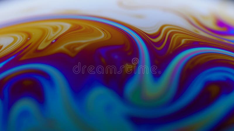 The Surface of the Liquid Soap with the Changing Colors of the Rainbow ...