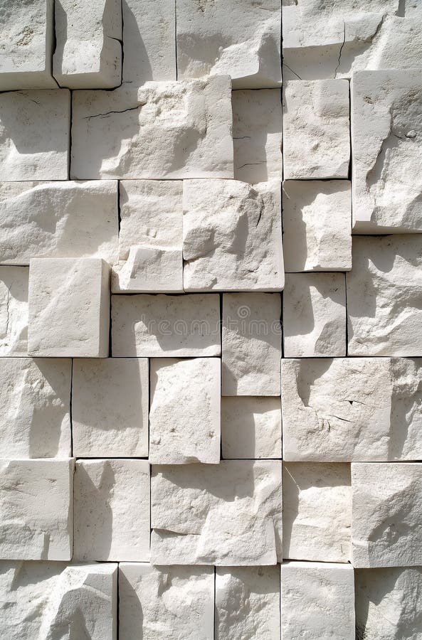 A Textured Wall Made of Three-dimensional Blocks. Stock Illustration ...