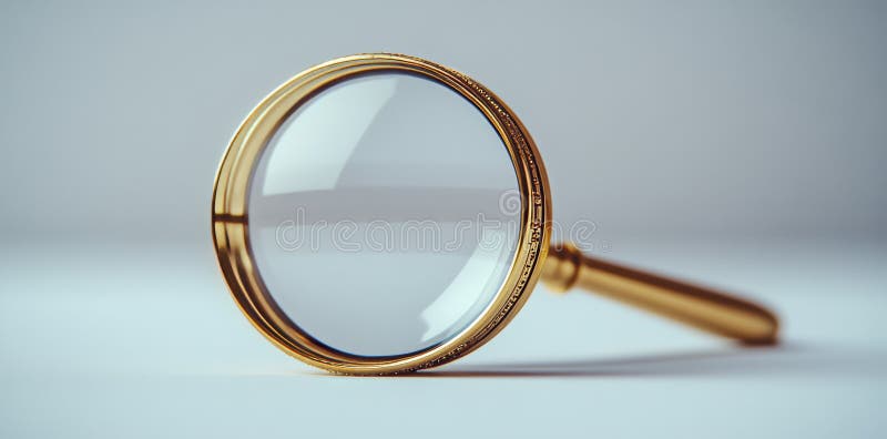 On a Surface, a Magnifying Glass Reflects Light and Showcases Intricate ...
