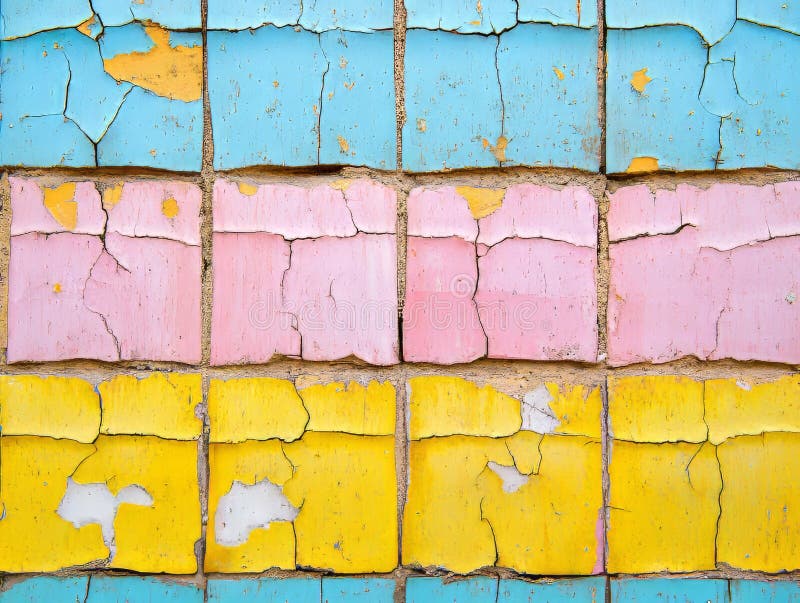 The Surface, Marked by Cracks and Decay, Displays Weathered Paint that ...