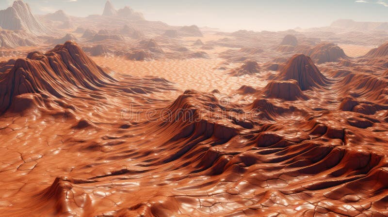 Surface mars chaos terrain stock illustration. Illustration of erosion ...