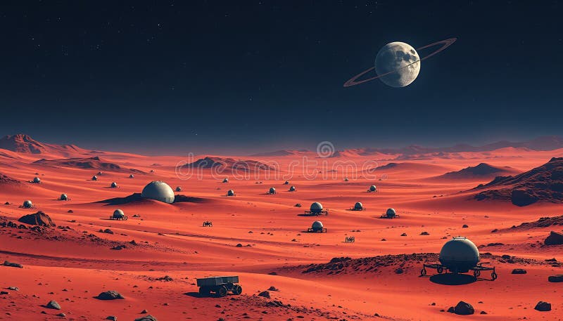 Surface of Mars Planet Landscape, Red Planet Exploration Generative AI ...