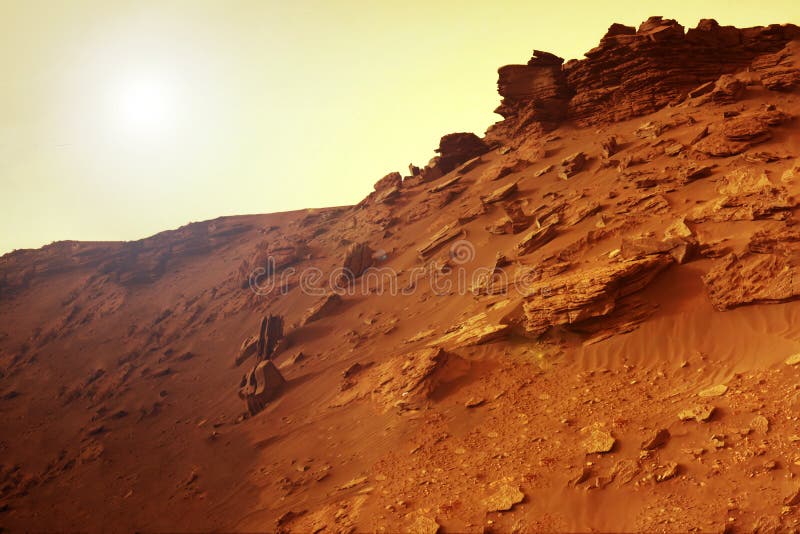 Surface of Mars, Rocky Terrain. Elements of this Image Furnished by ...