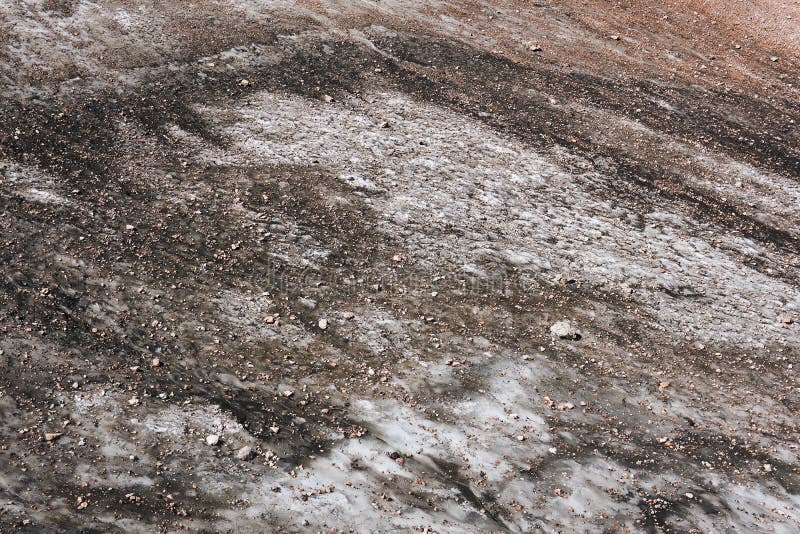 Surface of a Melting Mountain Glacier Covered with Stones and Rubble ...