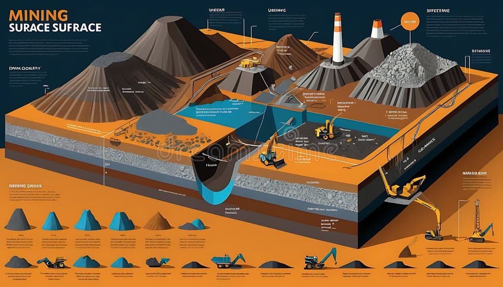 Surface Mining: an AI-Generated Overview Stock Illustration ...