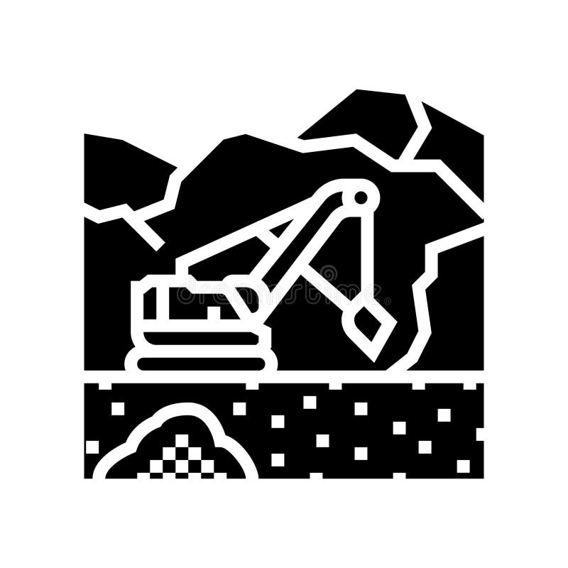 Surface Mining Glyph Icon Vector Illustration Stock Illustration ...
