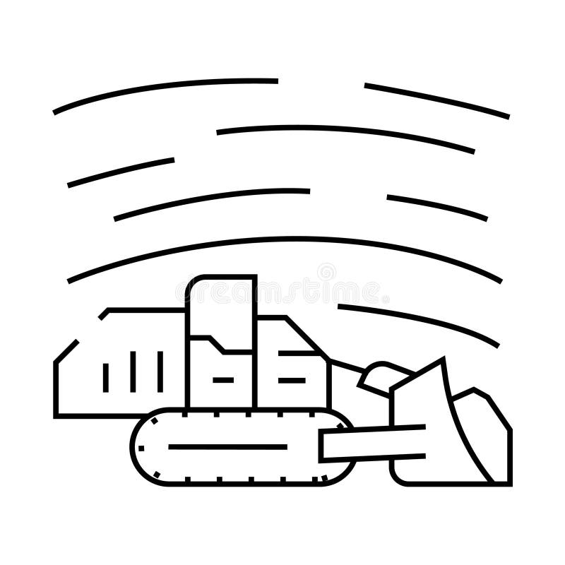 Surface Mining Line Icon Vector Illustration Stock Vector ...