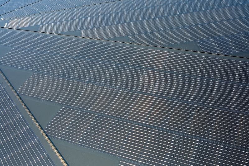 Surface of Modern Photovoltaic Solar Panels. Renewable Energy Source ...