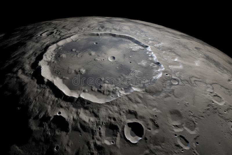 The Surface of the Moon, with Craters and Mountains Visible Stock Image ...
