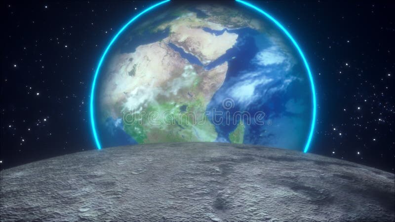 3d Rendering of Cosmic Background. Model of the Orbital Motion of ...