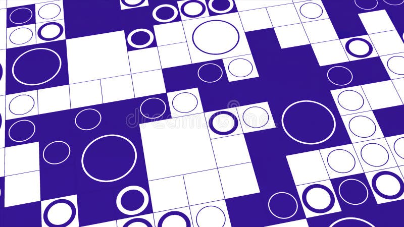 Surface of Mosaic Squares and Circles. Motion. Background with Surface ...