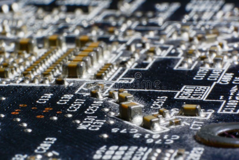 Surface-mount Dusty Smd Components on Used Electronic Circuit Bo Stock ...
