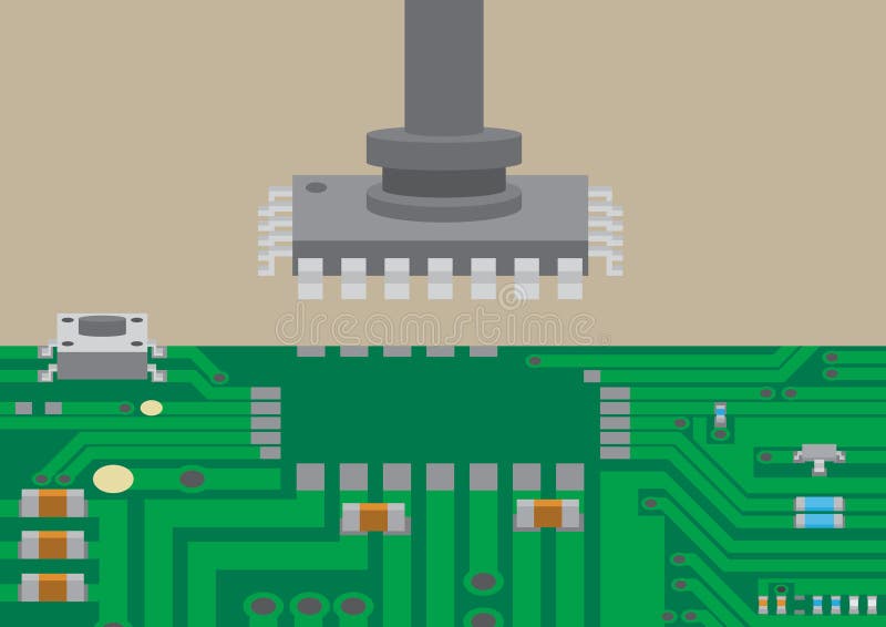 Surface Mount Technology IC Placement Stock Vector - Illustration of ...
