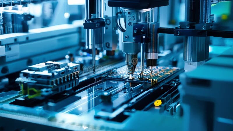 Surface Mount Technology Machine Applying Solder Paste To Printed ...