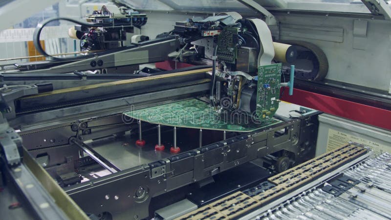 Surface Mount Technology Smt Machine Places Components on a Circuit ...
