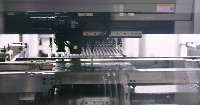 Surface Mount Technology Smt Machine Places Resistors, Capacitors ...