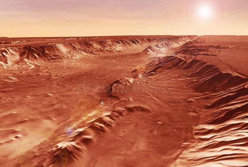 The Surface and Mountains on Mars, with the Sky. Elements of this Image ...