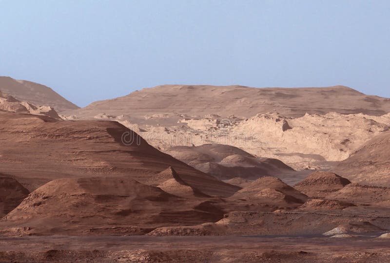 The Surface and Mountains on Mars, with the Sky. Elements of this Image ...