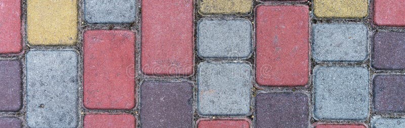 Surface of Multi-colored Paving Slabs. Beautiful Pattern, Background ...