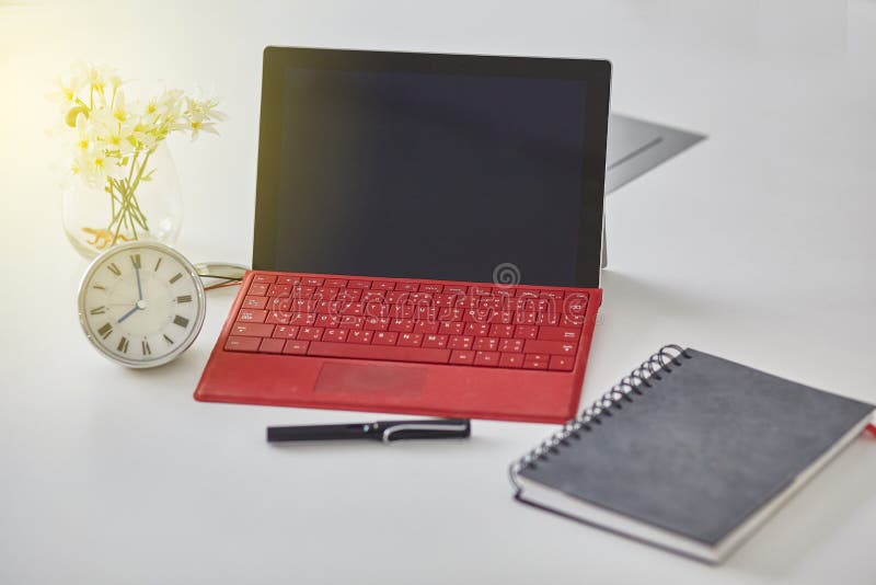 Surface notebook tablets stock photo. Image of desktop - 119094772
