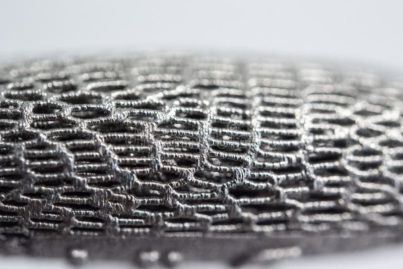 Surface of Object Printed on 3D Printer for Metal Macro. Close-up View ...