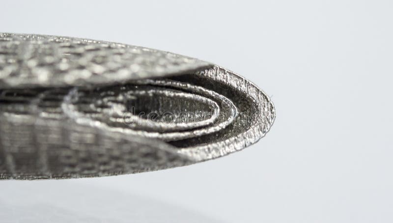 Surface of Object Printed on 3D Printer for Metal Macro. Close-up View ...