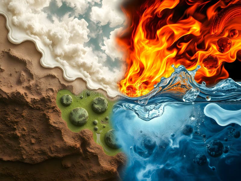 Surface of the Ocean with a Burning Wave 3D Rendering Stock ...