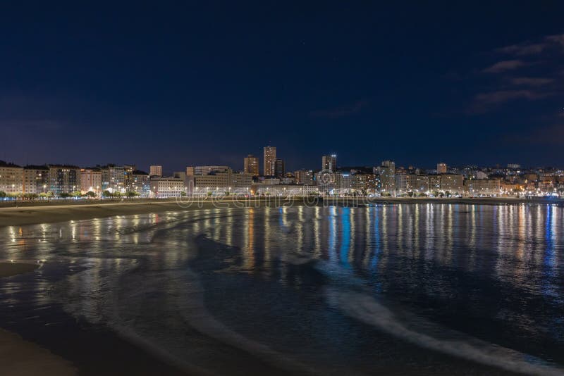 The Surface of the Ocean with the Reflection of Illumination from the ...