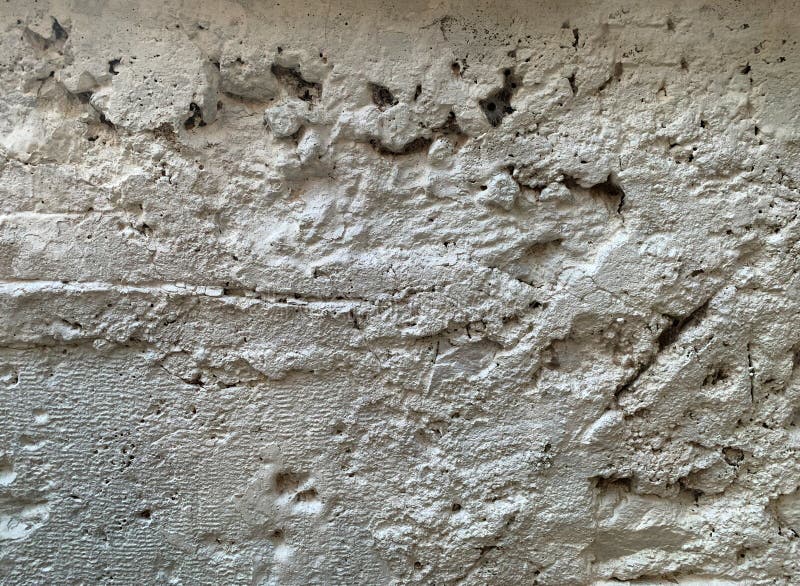 Surface of Old Cement Plaster Painted White. Stock Image - Image of ...