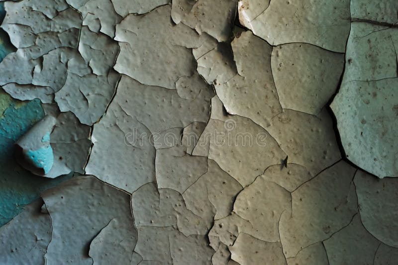 A Surface with an Old Cracked Paint Splitting Large Pieces Stock Image ...