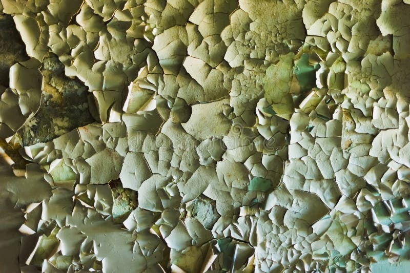 A Surface with an Old Cracked Paint Splitting Large Pieces Stock Photo ...