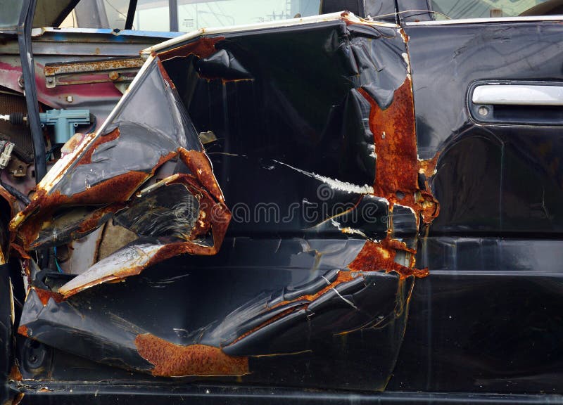 Surface of Old Crash Car and Rust. Stock Photo - Image of open ...