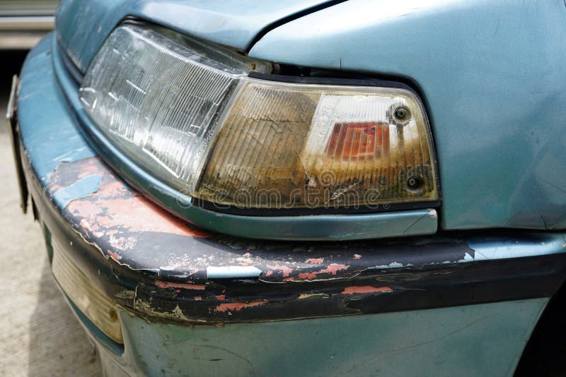 Surface of Old Crash Car and Rust. Stock Photo - Image of steel, paint ...