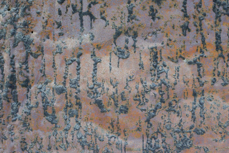 The Surface of the Old Metal Wall that Has Rust, Iron and Black Stains ...