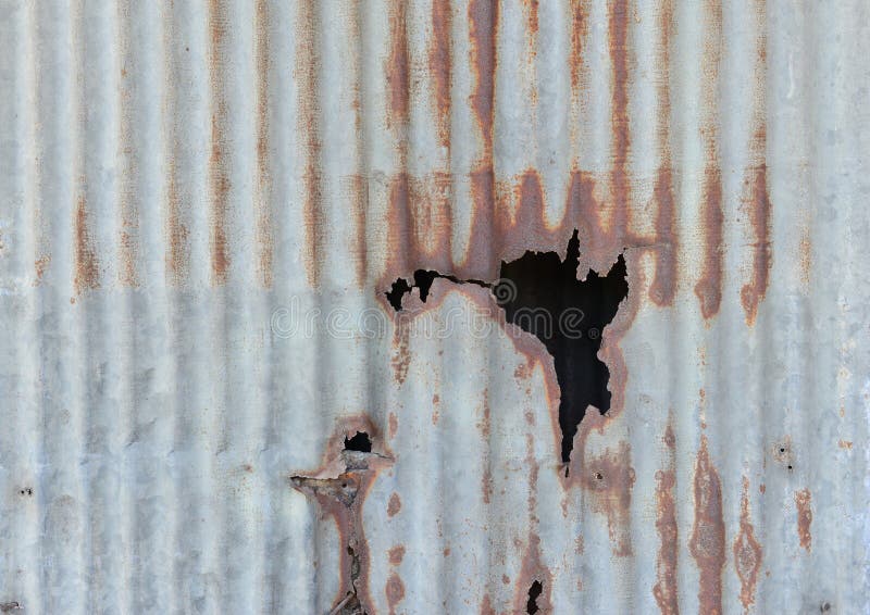 The Surface of the Old Metal Wall that Has Rust, Worn Out and Decay ...