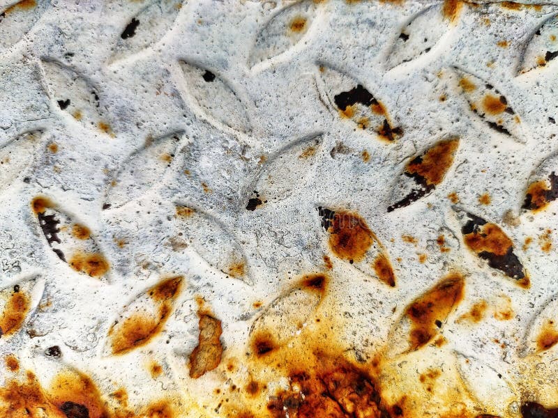The Surface of the Old Steel Floor is Rusty because of the Weather ...
