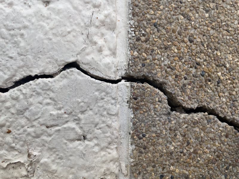 The Surface of the Outer Wall of the Building Has Deep Cracks. Stock ...