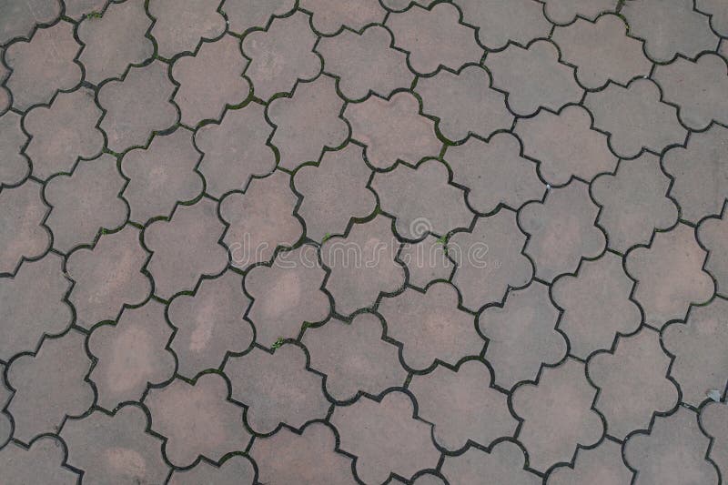 Surface Pale Pink Pavement Concrete Tiles Moroccan Lattice Layout Stock ...