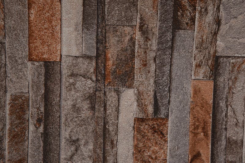 Vintage Brick Patterned Wallpaper. Stock Photo - Image of material ...