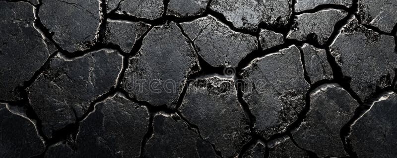 Surface of Parched Ground Displays Deep Cracks Stock Illustration ...