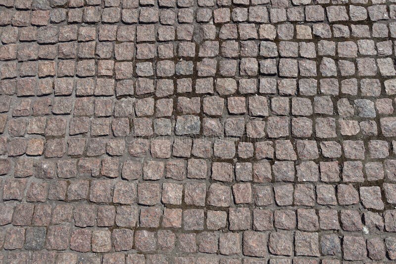 Surface of Pavement Made of Pink Granite Stone Setts Stock Photo ...