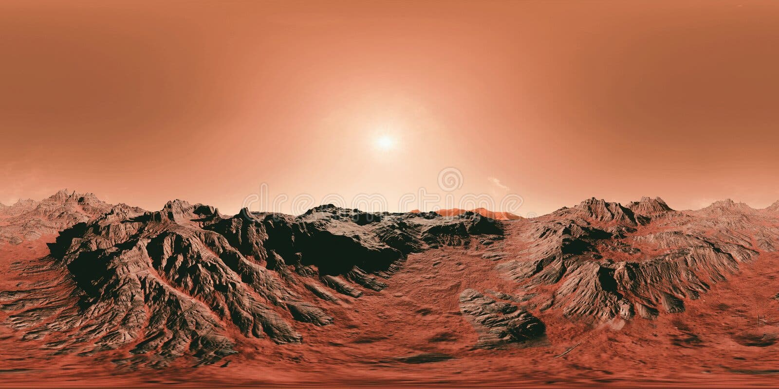 Mars the Red Planet of the Solar System in Space. High Resolution Art ...