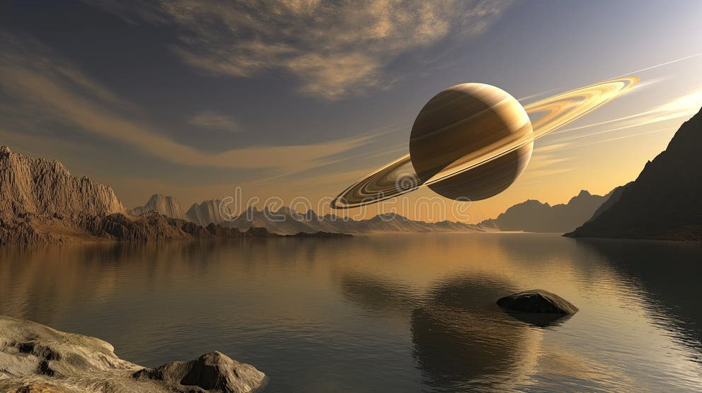 On the Surface of the Planet Saturn Stock Photo - Image of ring, space ...
