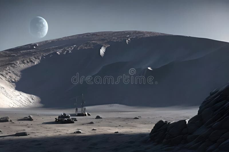 Surface of the Planet in the Space Stock Illustration - Illustration of ...